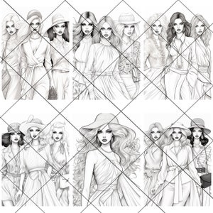 39 Coloring Pages of Female Models | to Use or Resell | Resellable ...