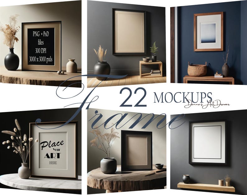 22 Frame Mockups Bundle I Art Frame Mockup I I Photo Frame Mockup I ...