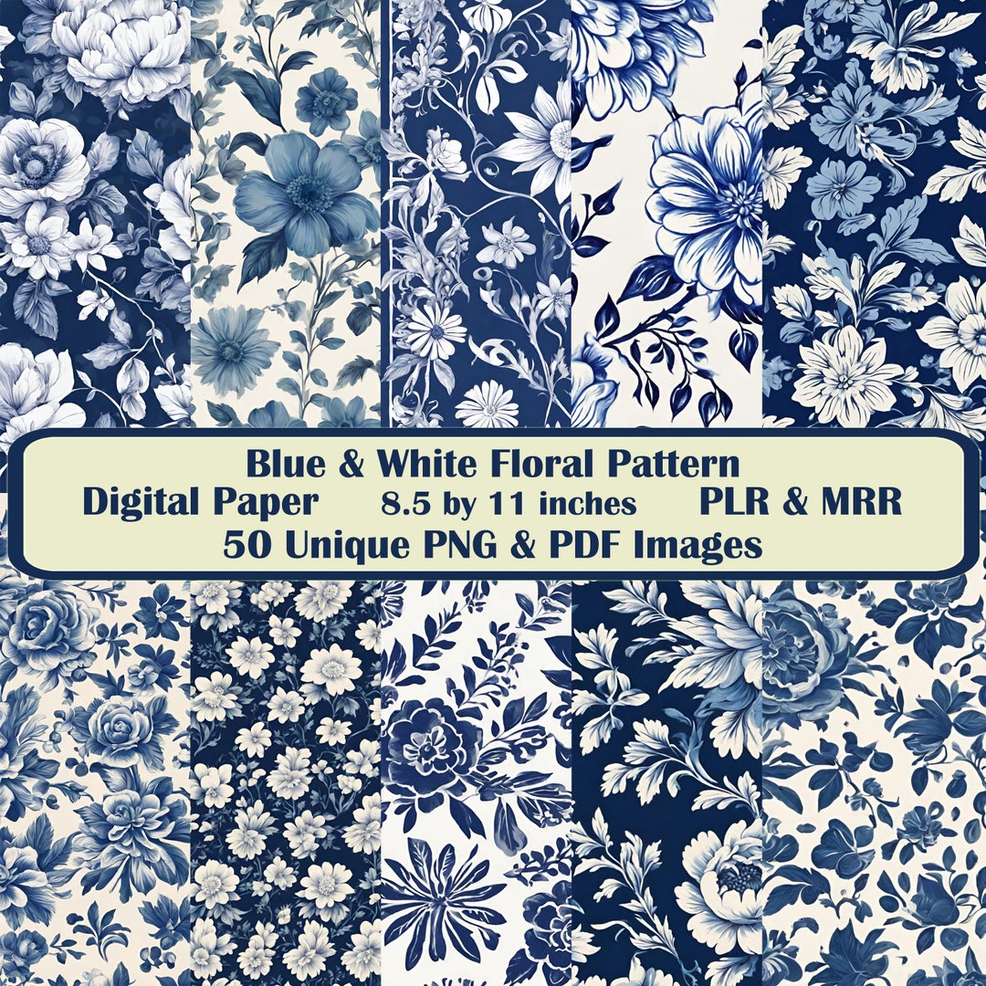 50 Unique Floral Images Digital Paper PDF PNG Canva Paper Crafts ...