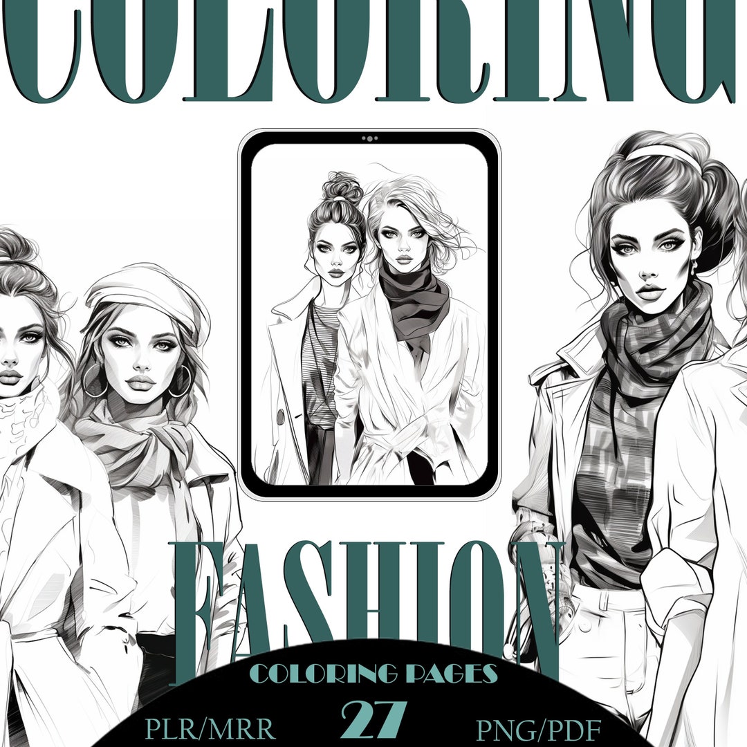 27 Printable Coloring Pages | Resellable Digital Product | Fashion ...