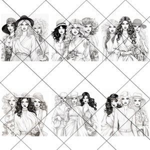39 Coloring Pages of Female Models | to Use or Resell | Resellable ...