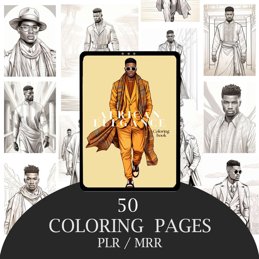 50 Premium Coloring Pages Male Fashion Models Use or Resell Resellable ...