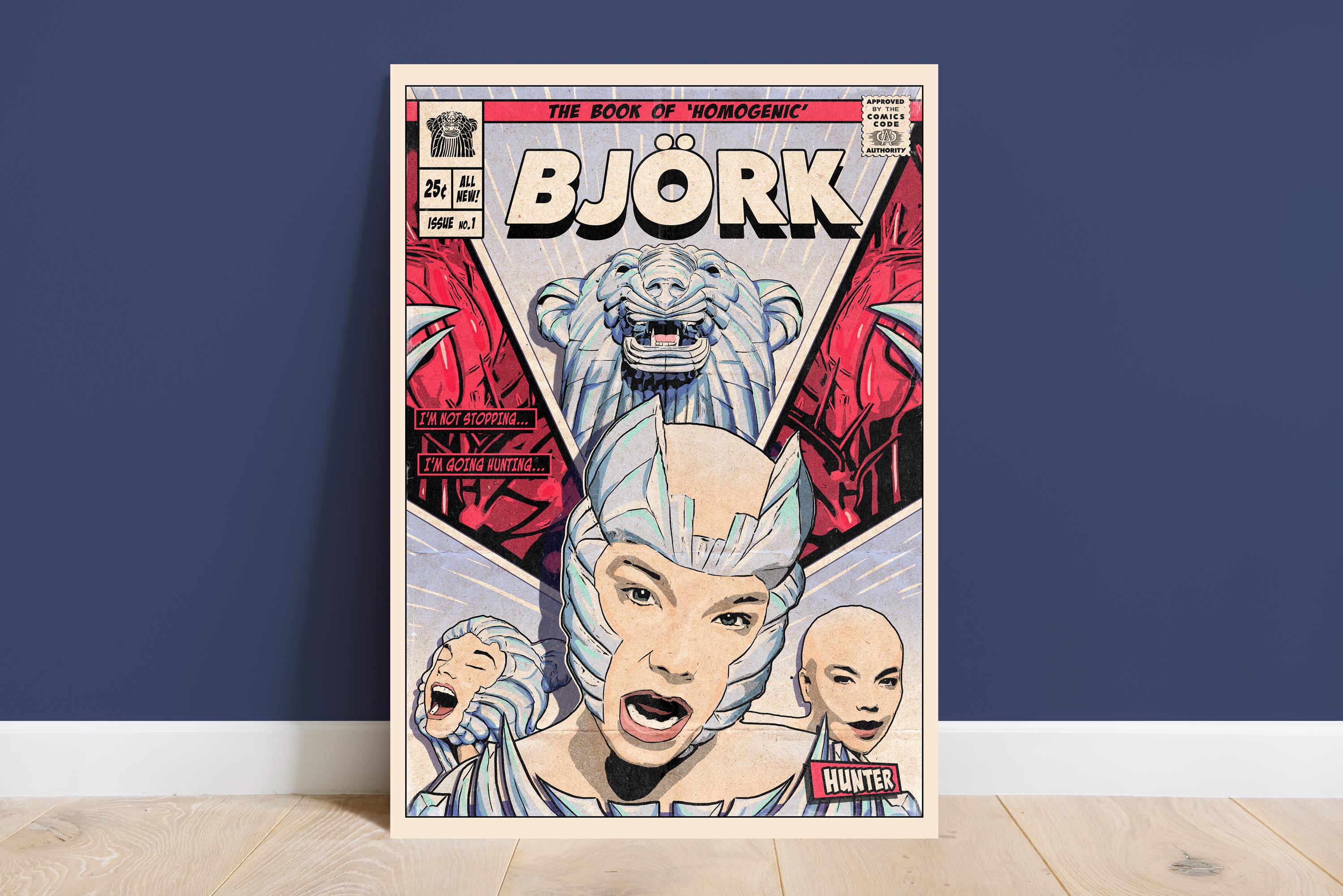 Bjork - Hunter Vintage Comic Cover Art Print - Etsy UK