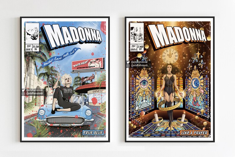 Madonna Collection 14 Prints Comic Book Cover Art - Etsy UK