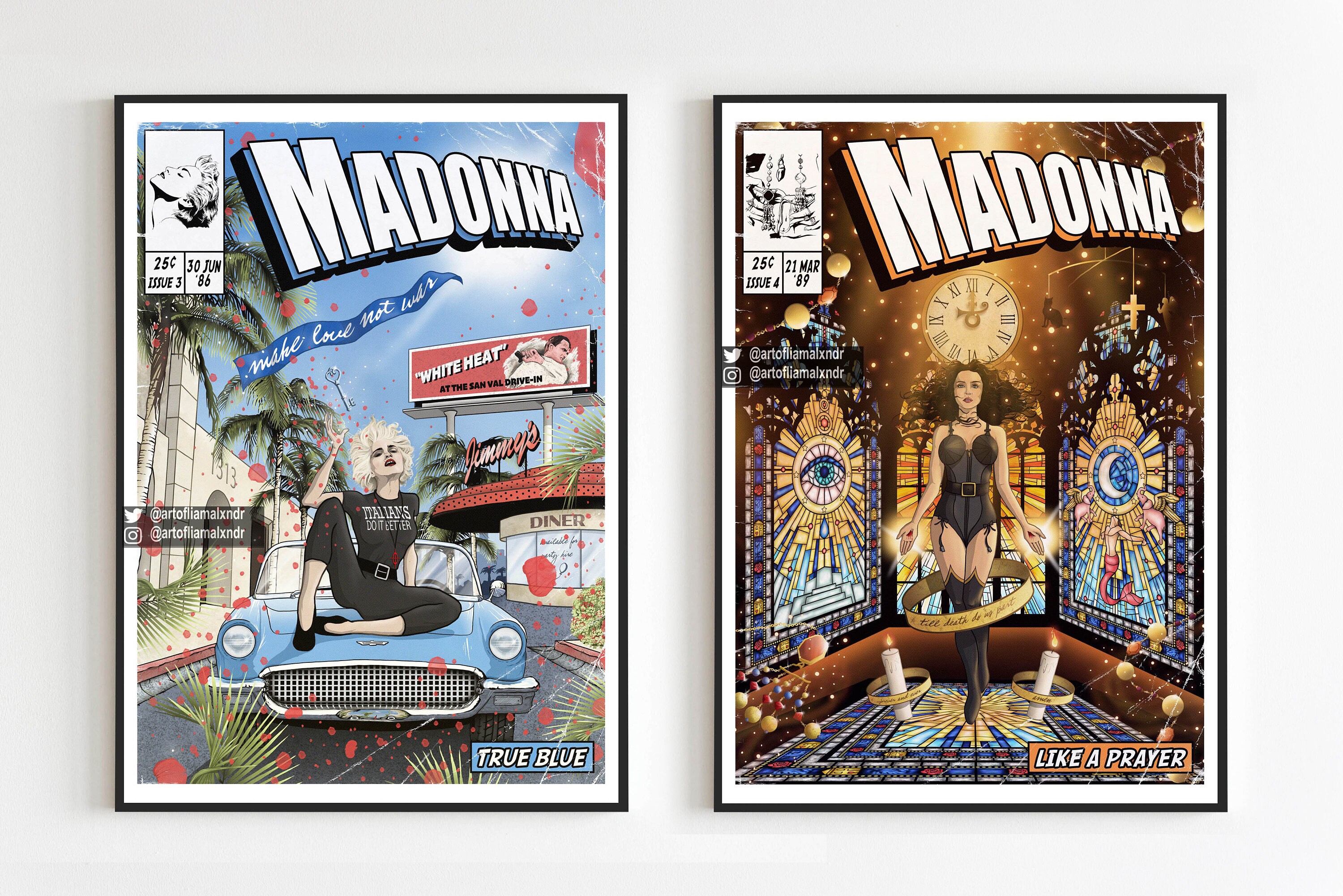 Madonna Collection 14 Prints Comic Book Cover Art - Etsy UK