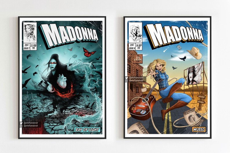 Madonna Collection 14 Prints Comic Book Cover Art | Etsy