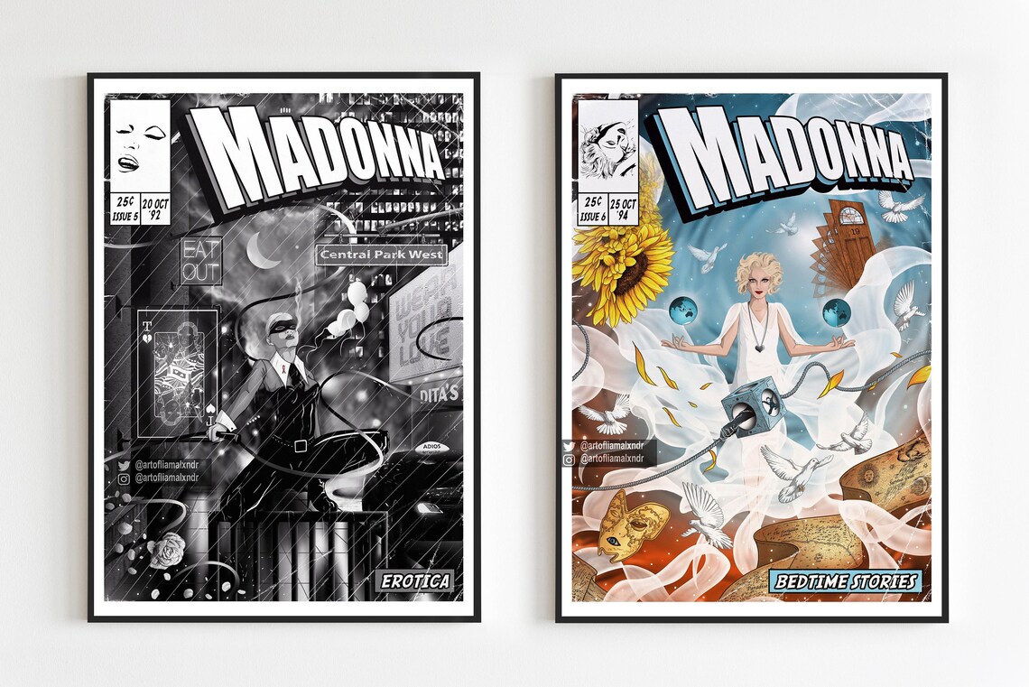 Madonna Collection 14 Prints Comic Book Cover Art | Etsy