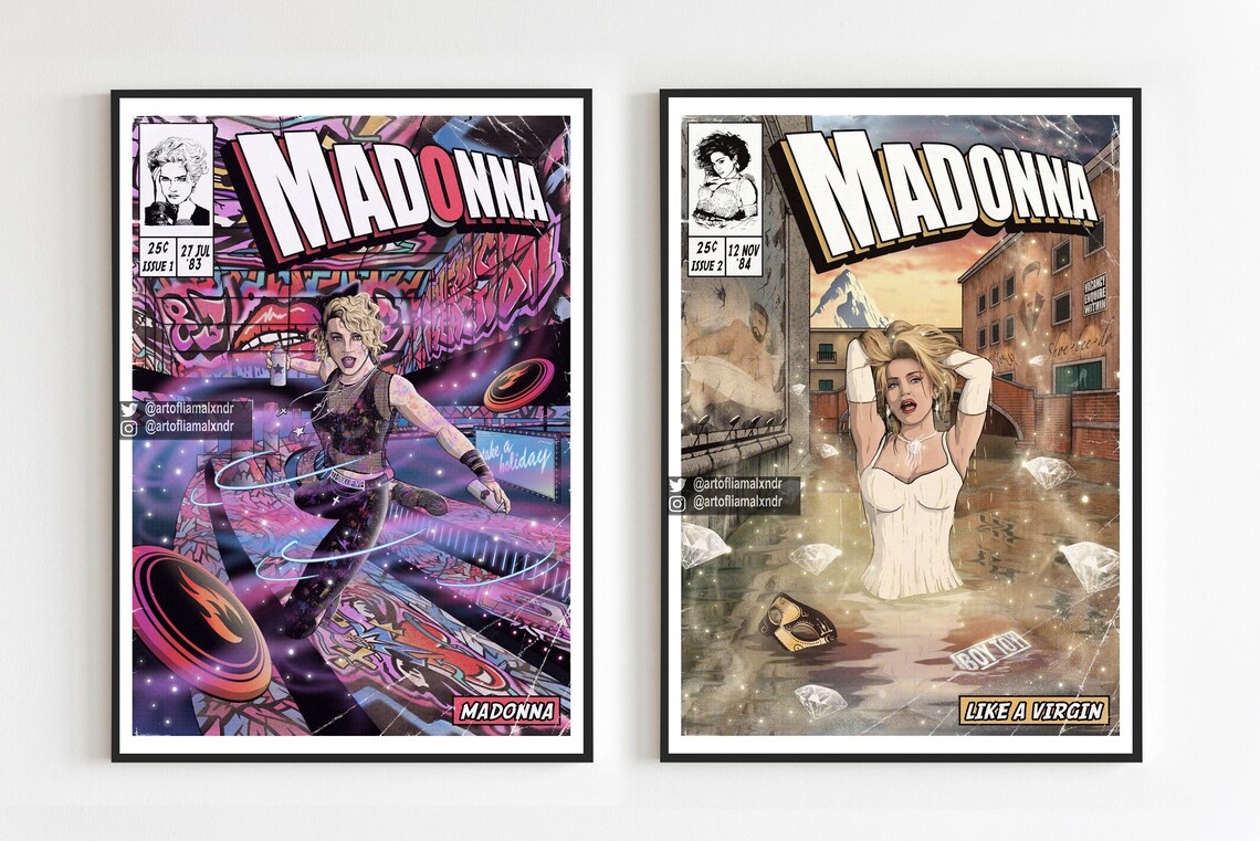 Madonna Collection 14 Prints Comic Book Cover Art - Etsy UK