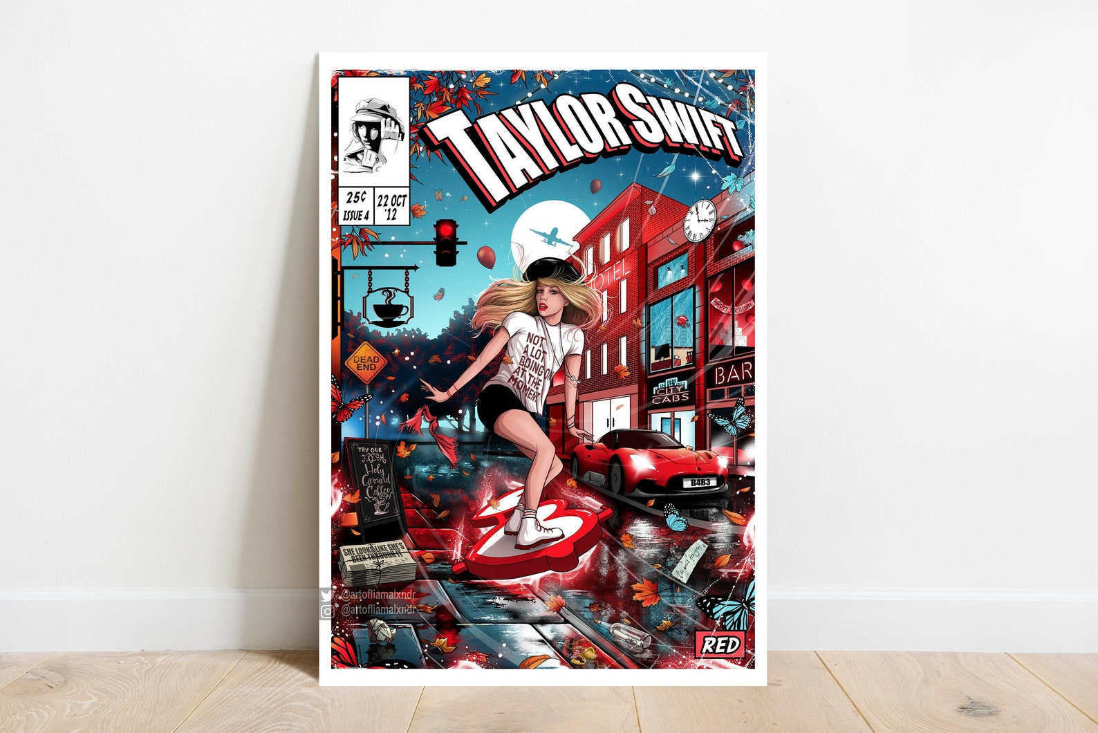 Taylor Swift Print Red Comic Cover Art | Etsy