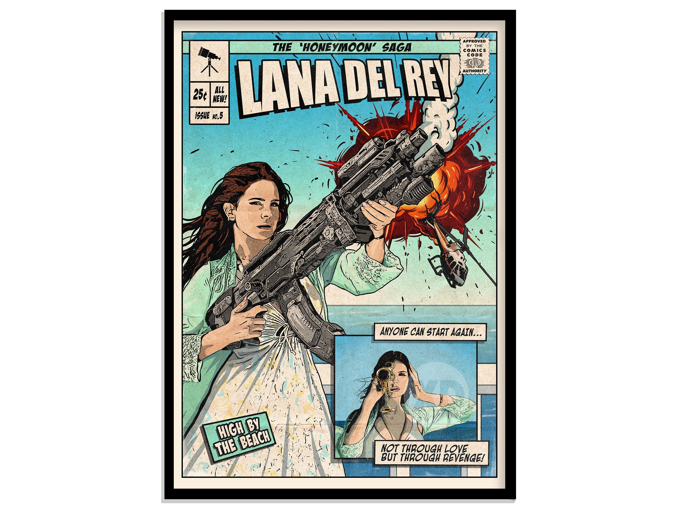 Lana Del Rey High by the Beach Vintage Comic Cover Art Print - Etsy UK