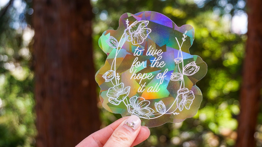Floral Hope August Sun Catcher Decal | Rainbow Sticker | Rainbow Maker ...