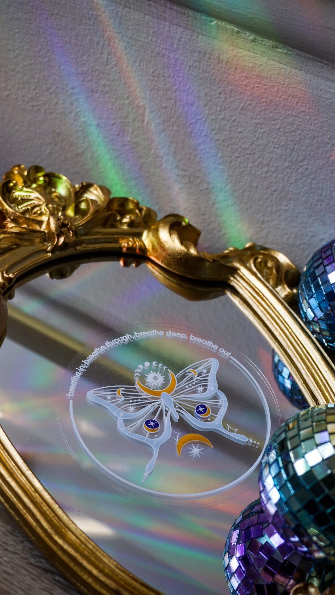 Breathe in Butterfly Labyrinth Mirror Cling Window Decal - Etsy