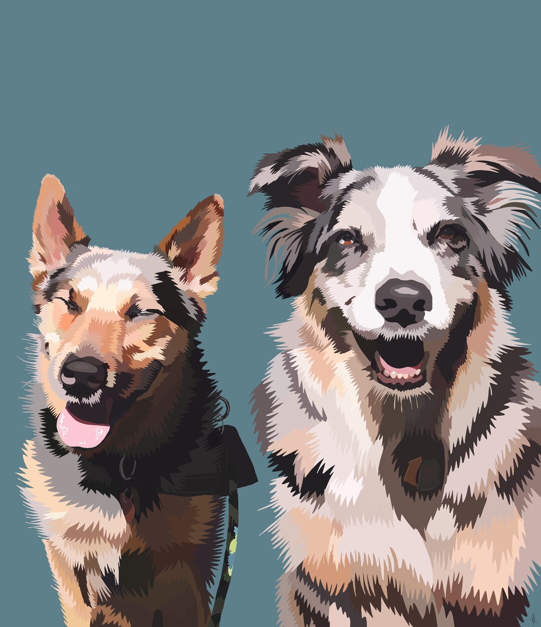 Digital Pet Portrait | Digital File Only - Etsy