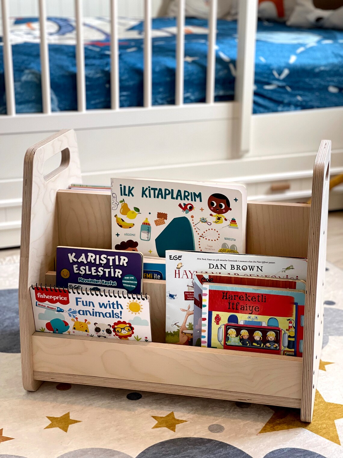 Montessori Birch Plywood Bookshelf, Baby Gift, Portable Montessori ...