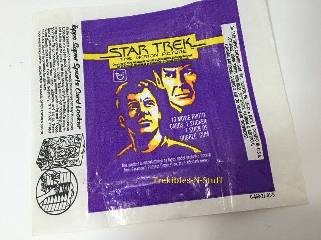 Star Trek the Motion Picture Trading Card Wrapper 1979 Topps - Etsy