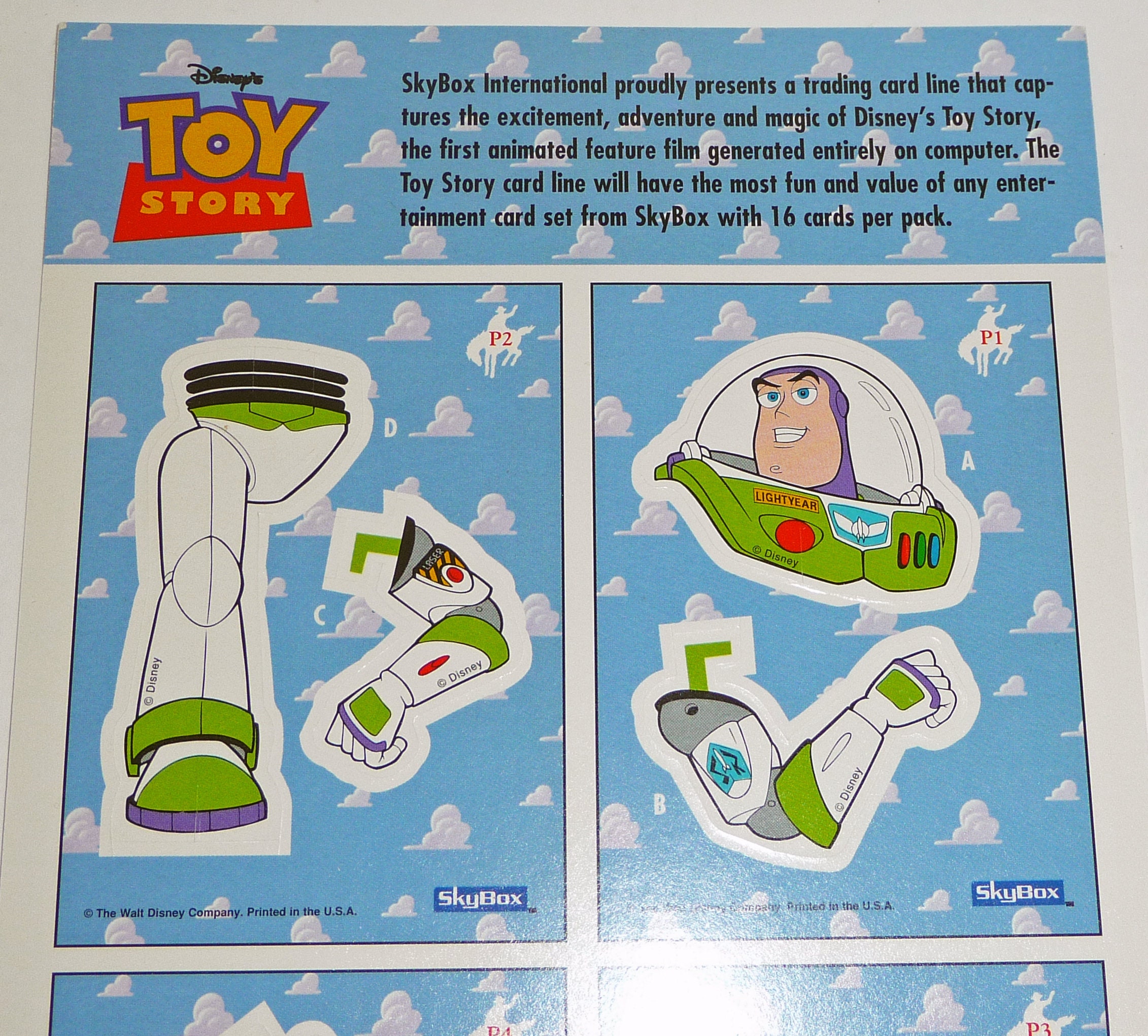 Disneys Toy Story Buzz Lightyear Prototype Sheet Pop Out Figures 1995 ...