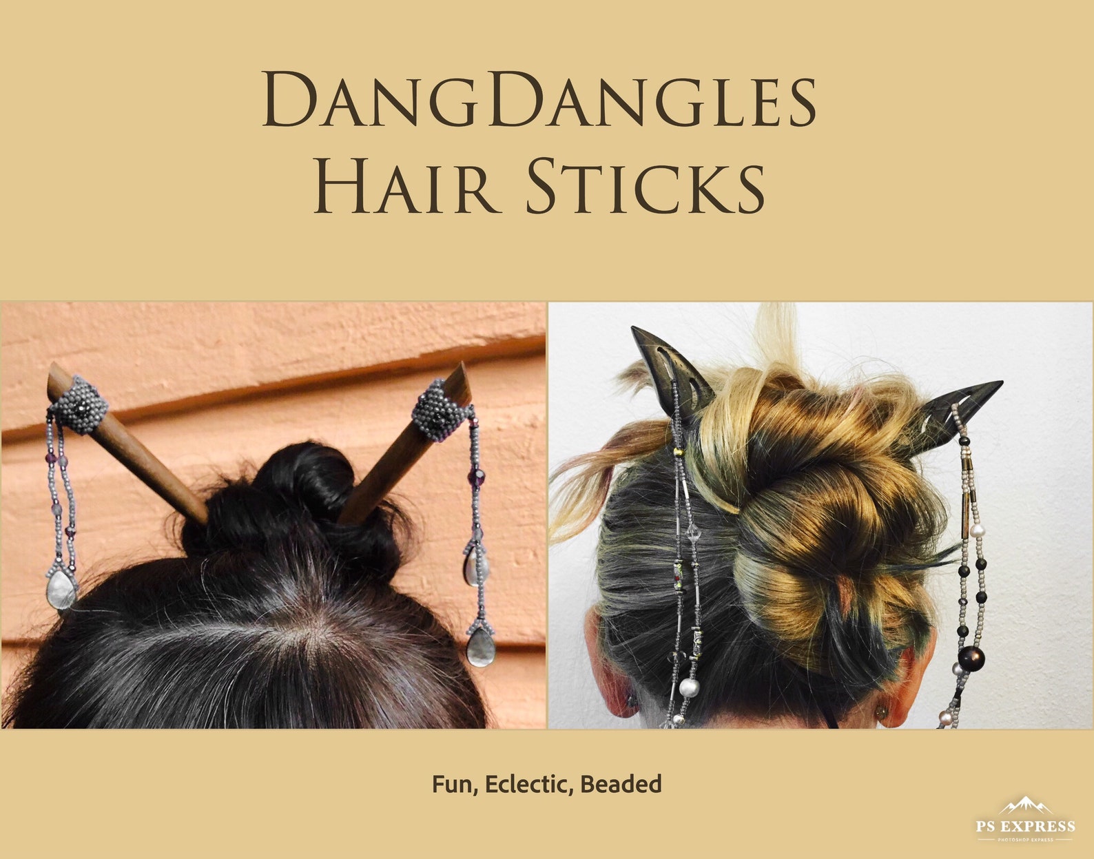 Beaded Wooden Hair Stick With Fossilized Coral Seafoam Matte - Etsy