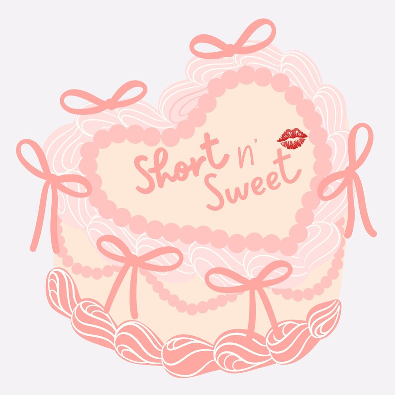 Short N' Sweet Cake SVG PNG, Sabrina Carpenter Aesthetic Art, Vinyl ...