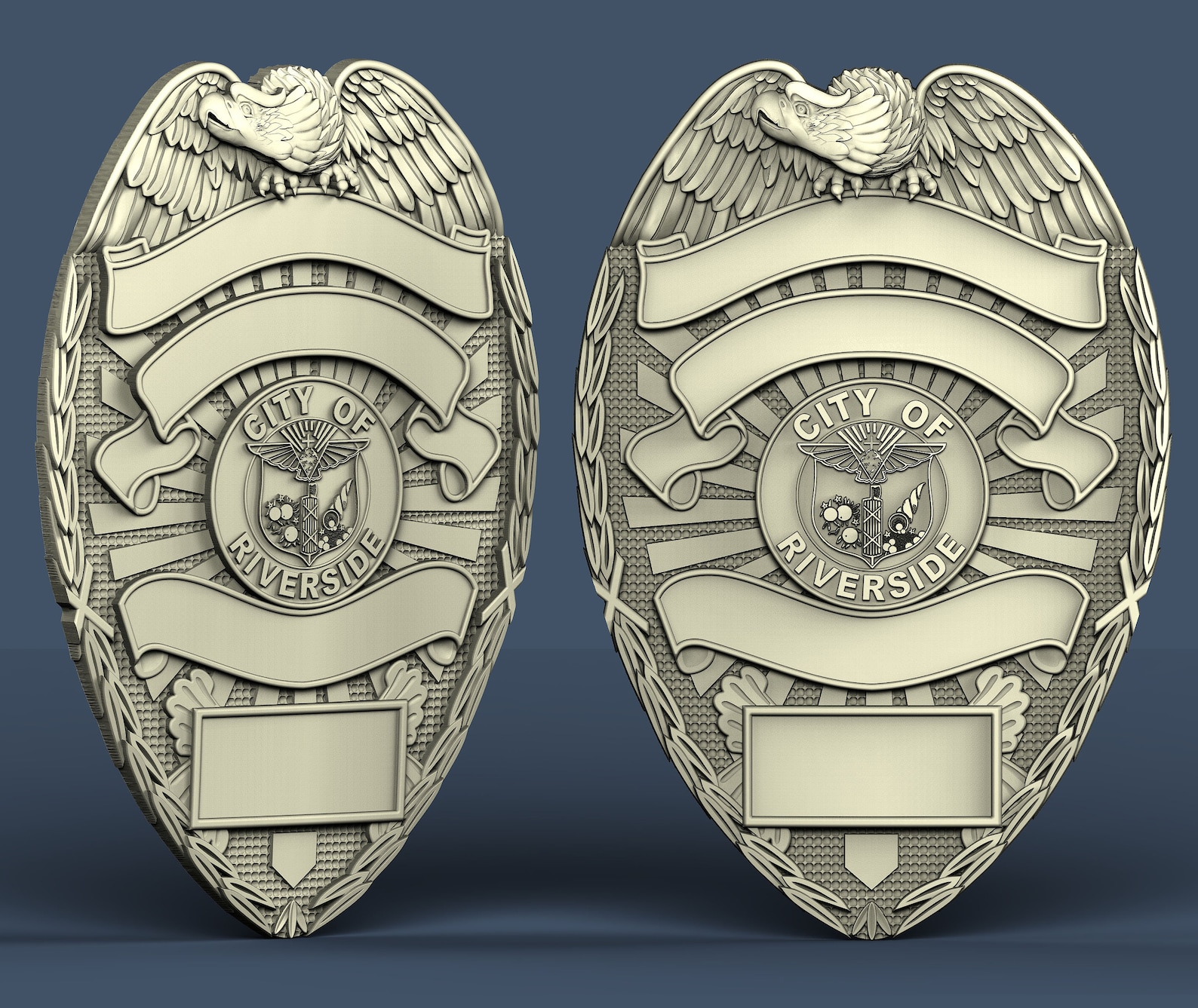 Cop Badge Police Officer Riverside 3D STL Model CNC Router | Etsy