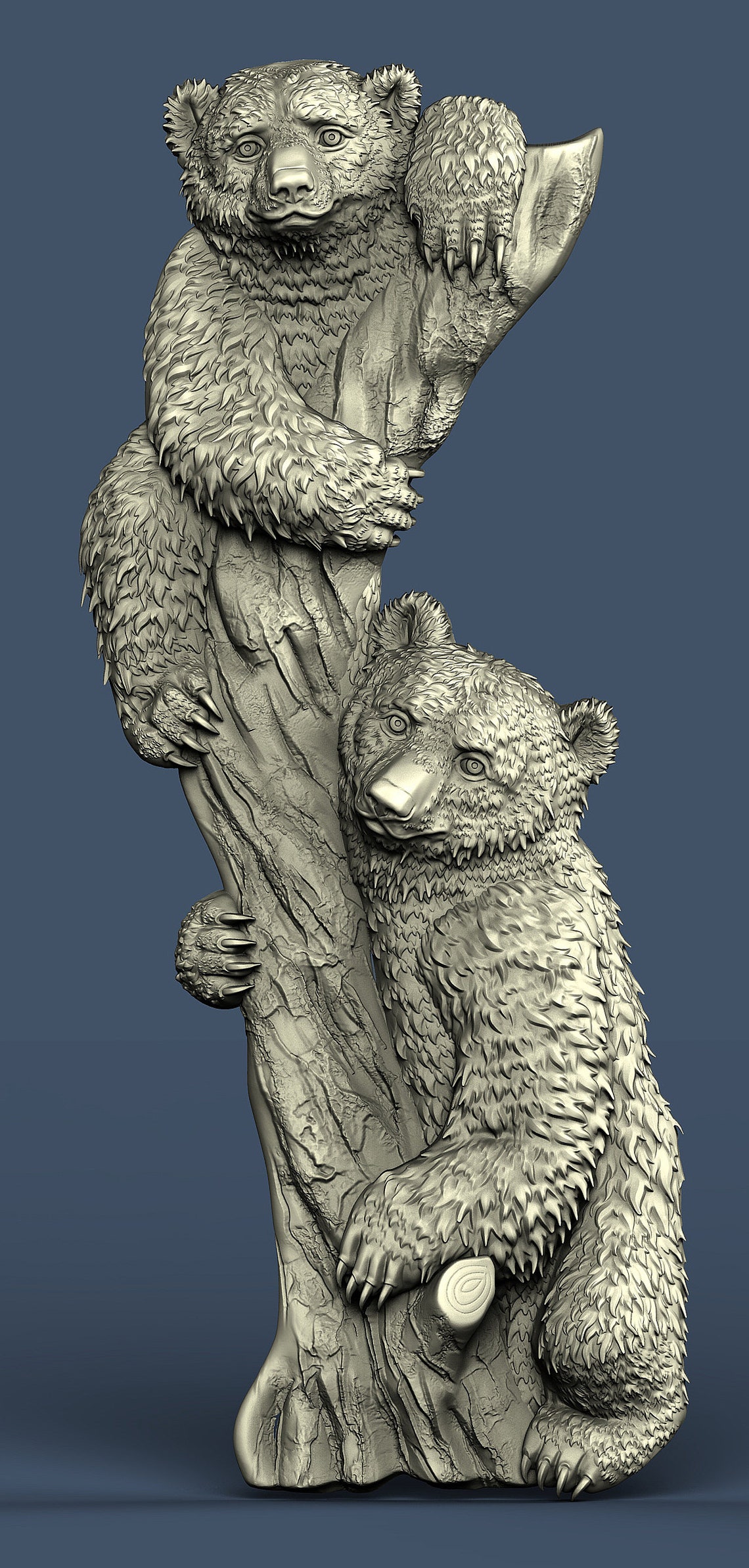 Two Bears Family Bear Forest Animal 3D STL Model Router | Etsy