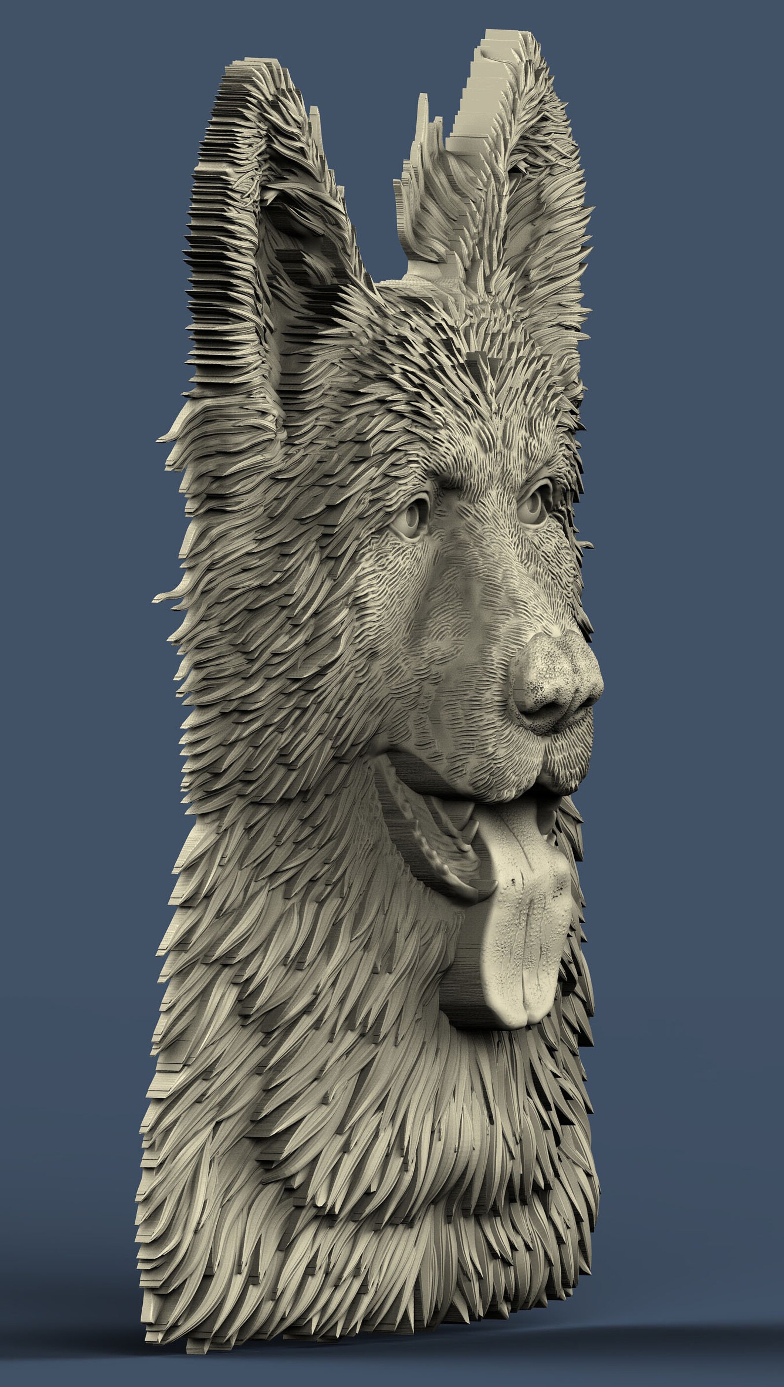 Shepherd Dog Animal 3D STL Model CNC Router Engraver | Etsy