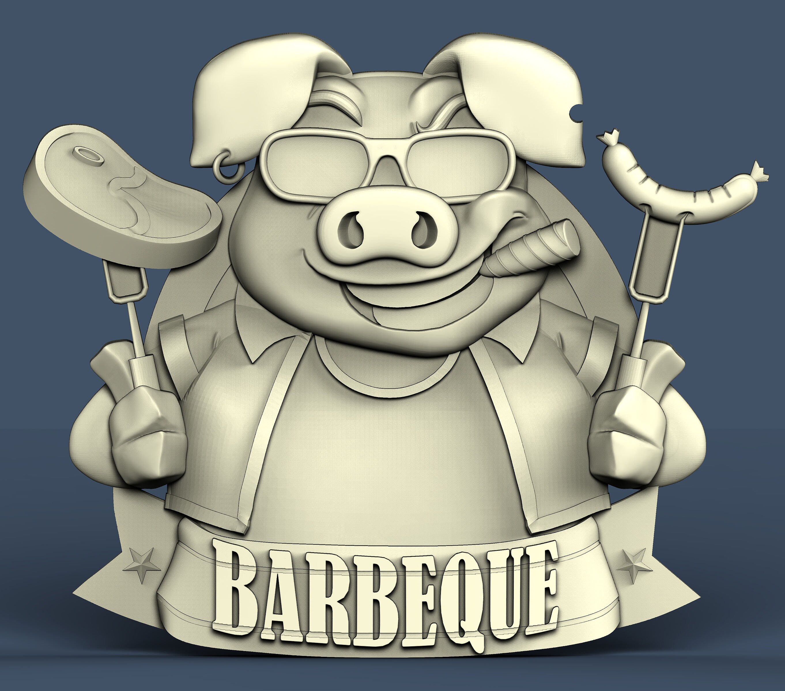Barbecue Sign 3D STL Model CNC Router Engraver Carving | Etsy