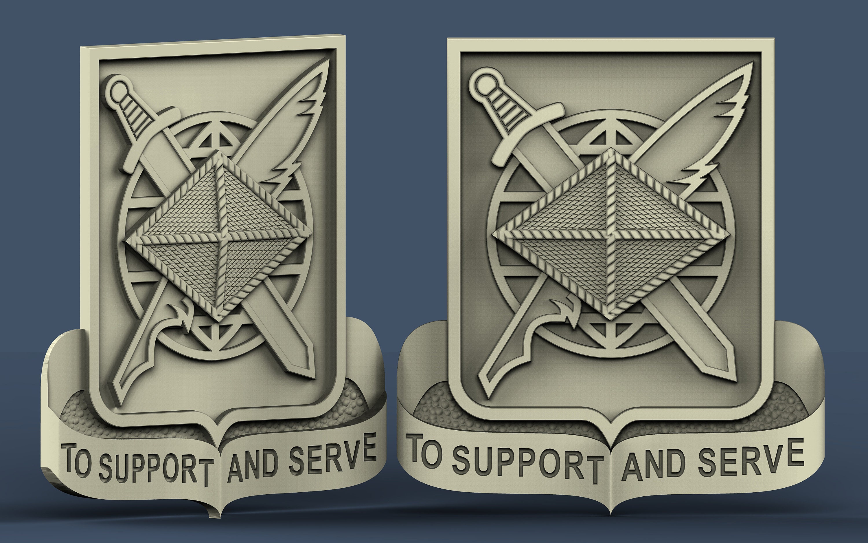 Army Corps Crest To Support and Serve 3D STL Model CNC | Etsy