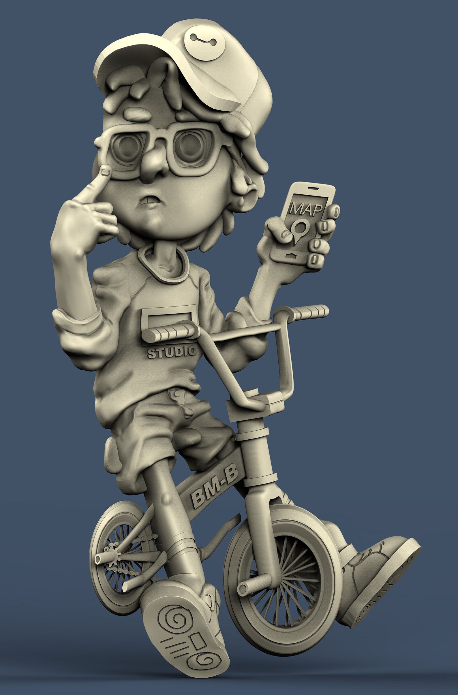 Boy on Bicycle Boy With Gadget Botanist 3D STL Model | Etsy