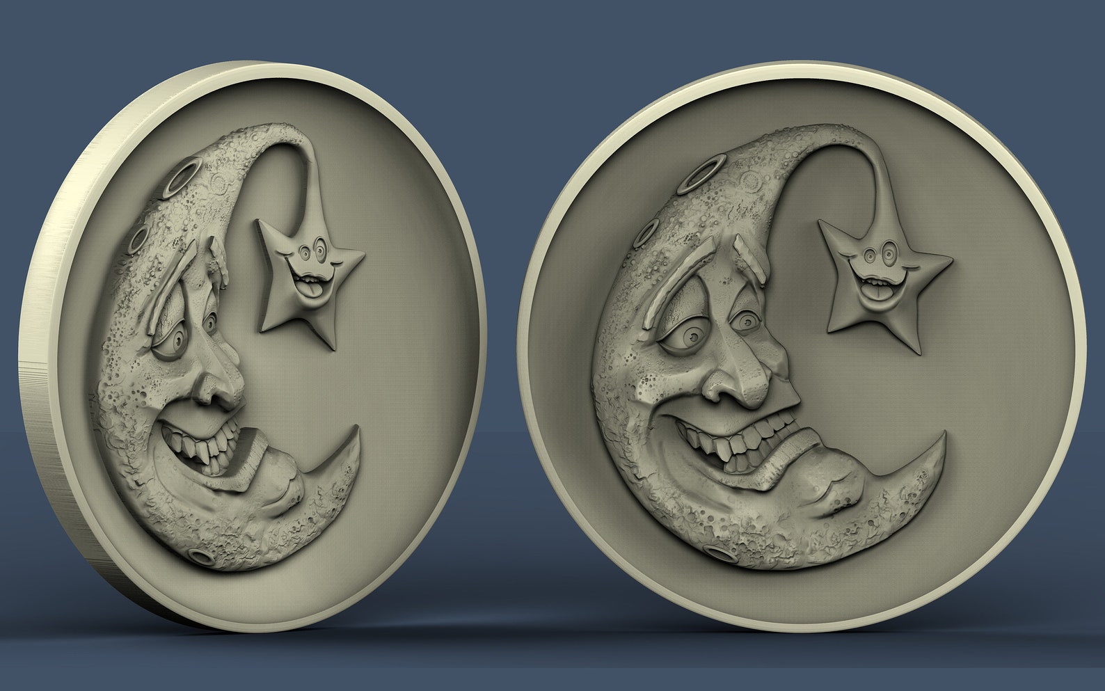 Crazy Moon 3D STL Model CNC Router Engraver Carving | Etsy