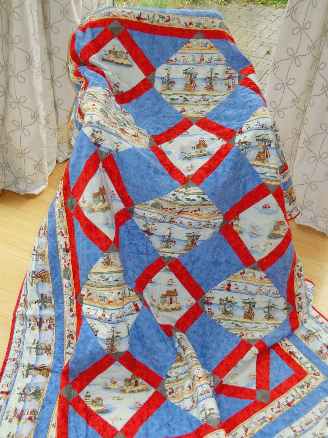 Quilt DIY Maritime Sea BW Unique Patchwork Blanket Quilt Quilt Designer ...