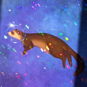 Sable Space Ferret Print - Etsy