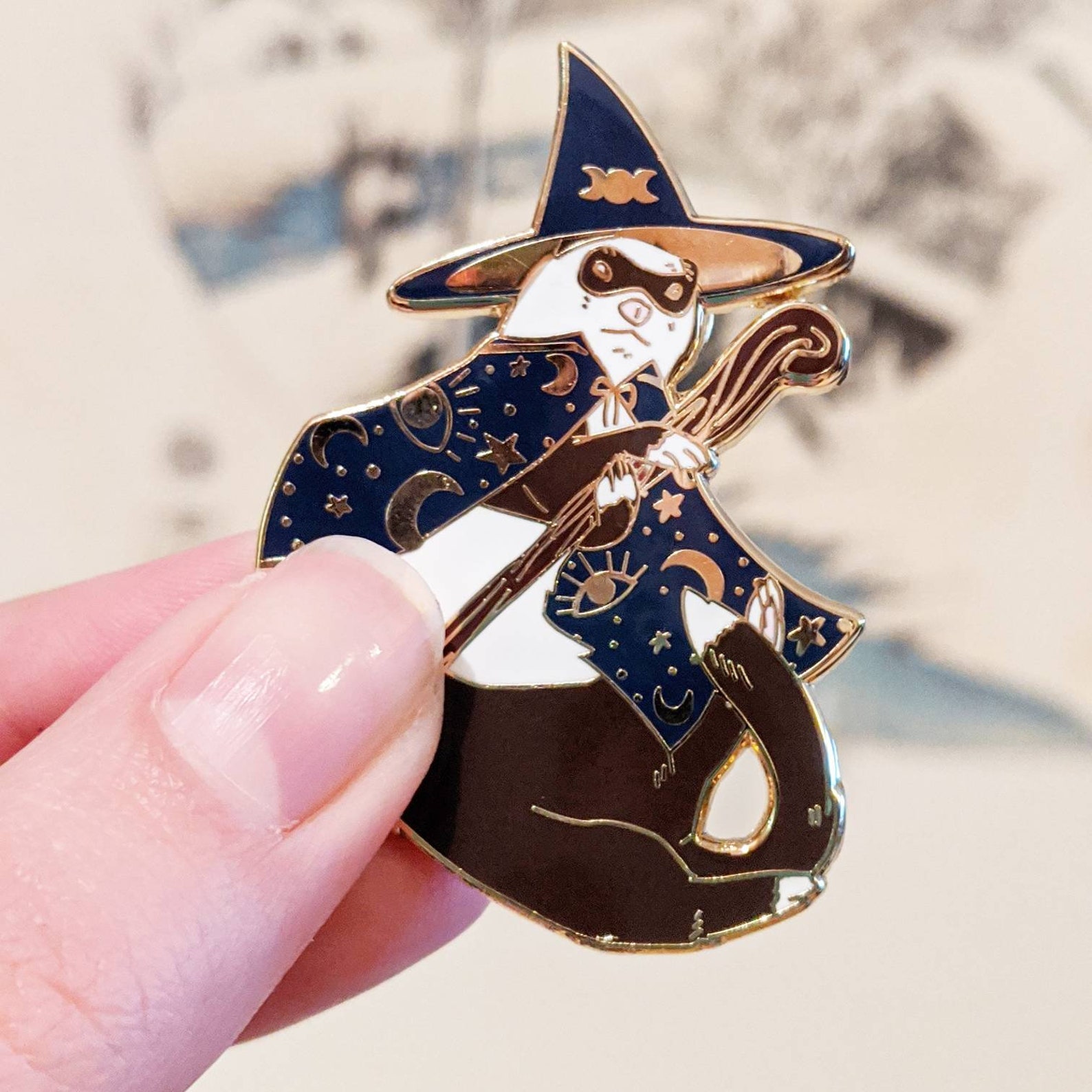 Wizard Ferret Hard Enamel Pin | Etsy