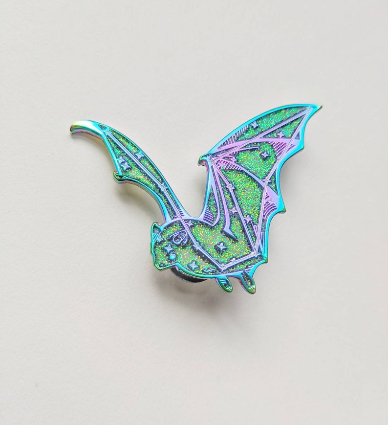 Rainbow Metal Constellation Bat Enamel Pin - Etsy