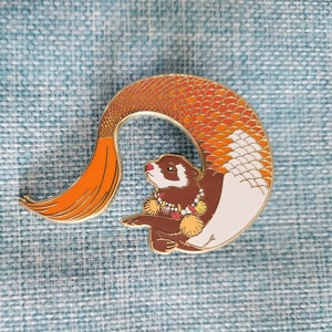 Mermaid Ferret Hard Enamel Pin - Etsy