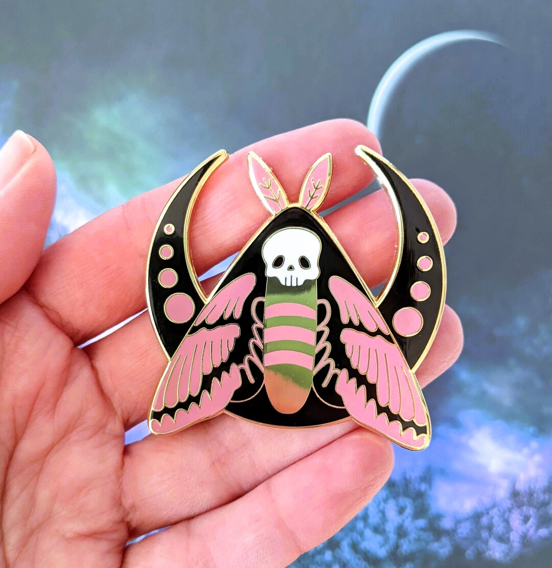 Death Head Moth Hard Enamel Pin - Etsy