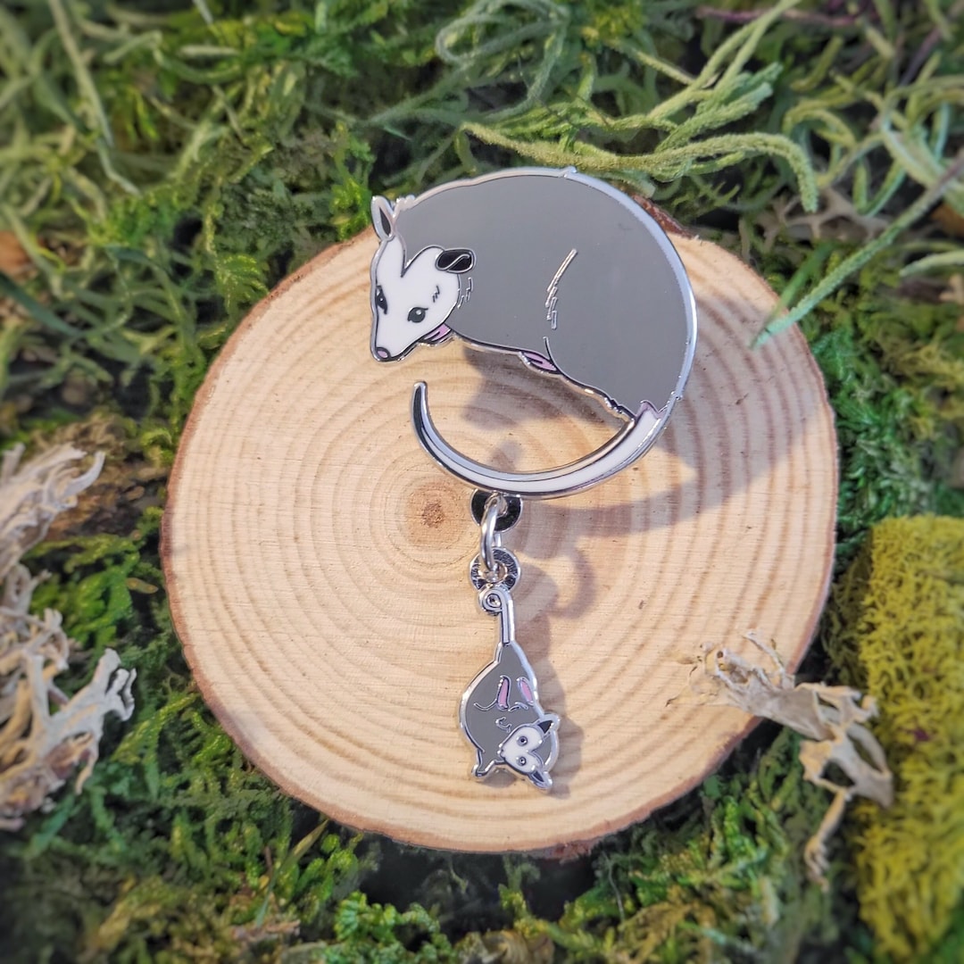 Mother and Baby Opossum Enamel Pin - Etsy