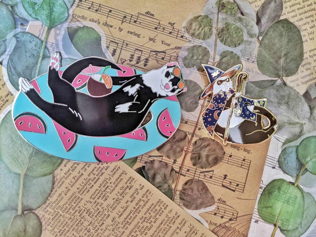 Summer Ferret Hard Enamel Pin - Etsy