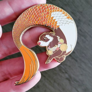 Mermaid Ferret Hard Enamel Pin - Etsy