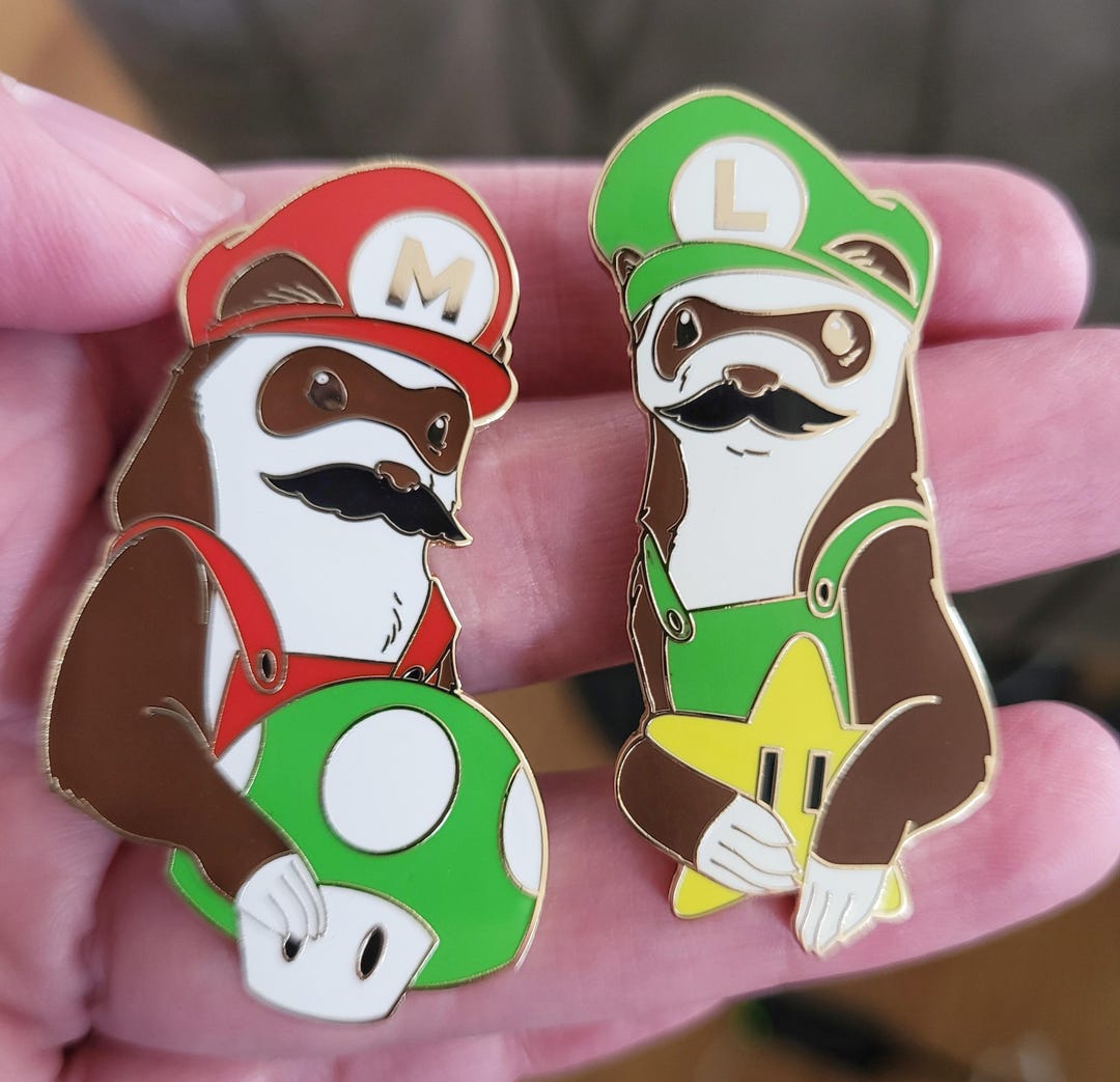 Super Ferret Bros Enamel Pins - Etsy