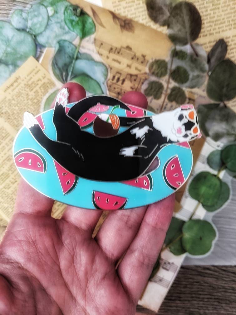 Summer Ferret Hard Enamel Pin - Etsy