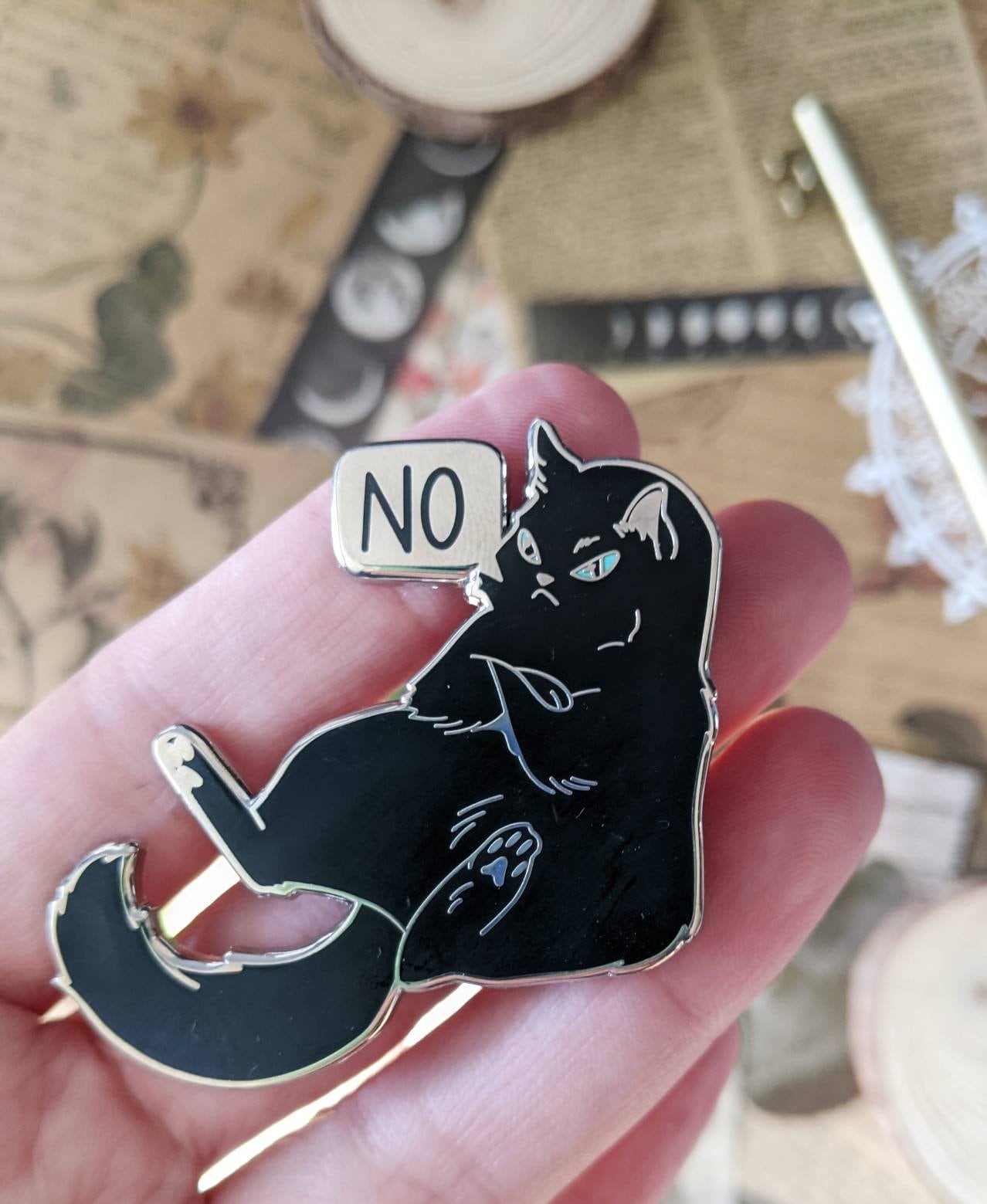 NO Cat Hard Enamel Pin - Etsy