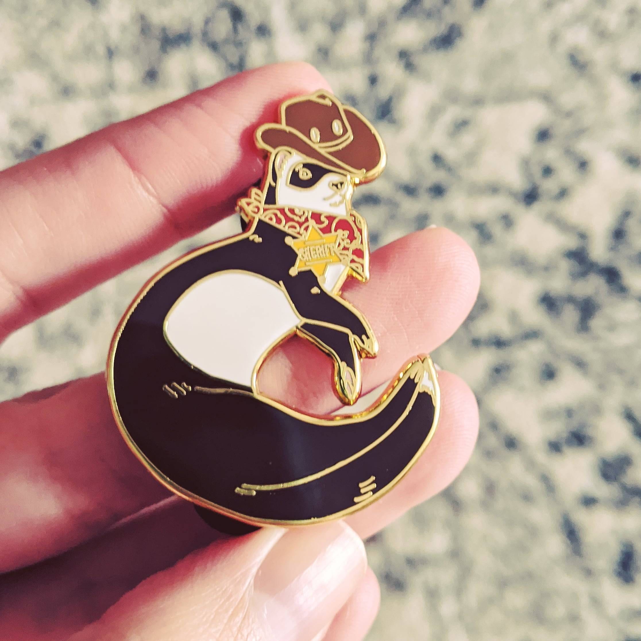 Western Ferret Hard Enamel Pin - Etsy