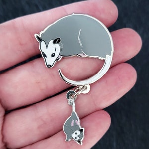 Mother and Baby Opossum Enamel Pin - Etsy