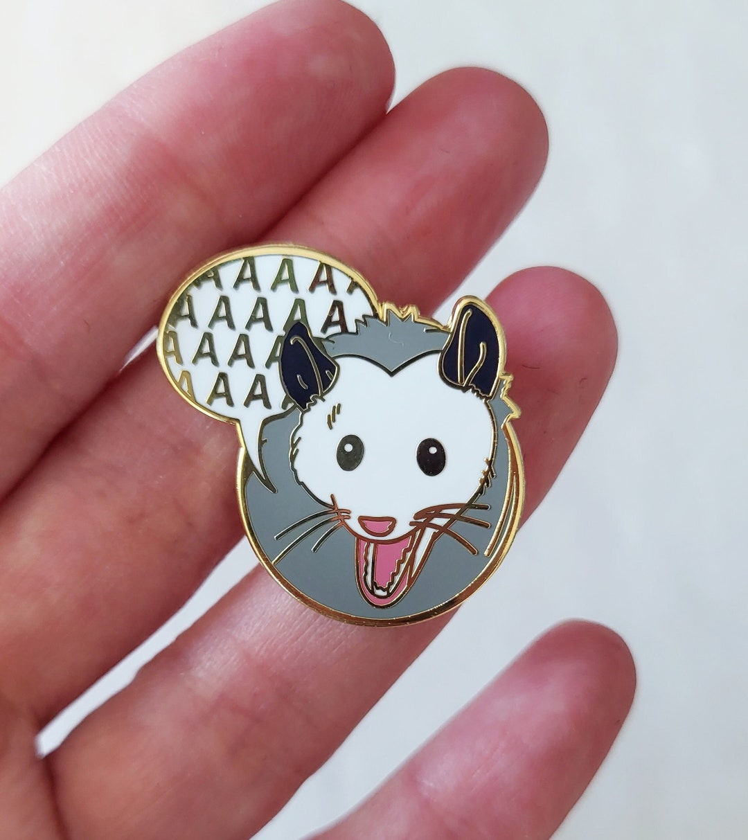 Screaming "aaaaaa" Opossum Pin - Etsy