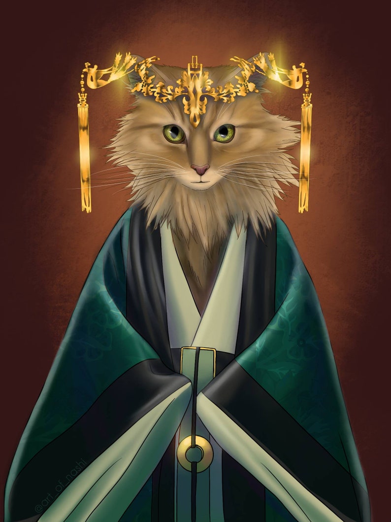 Empuress Japanese Empress Cat Print - Etsy