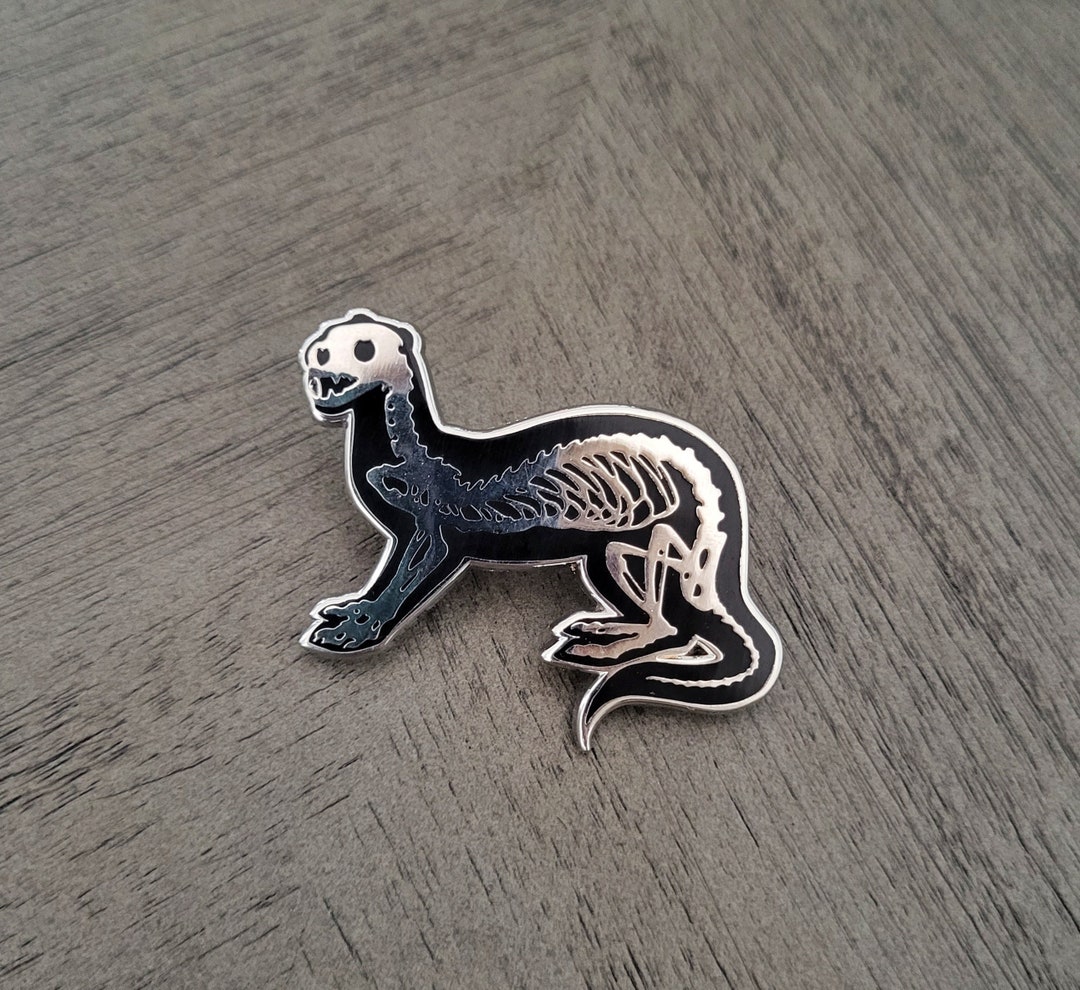 Skeleton Ferret Hard Enamel Pin - Etsy