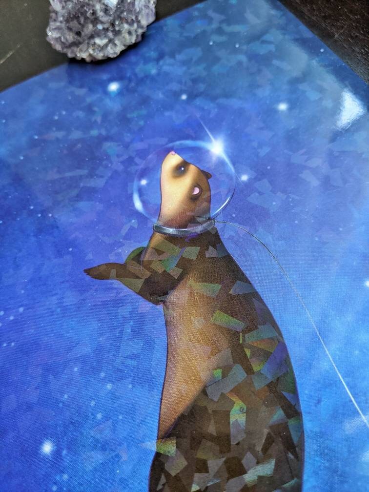 Sable Space Ferret Print | Etsy