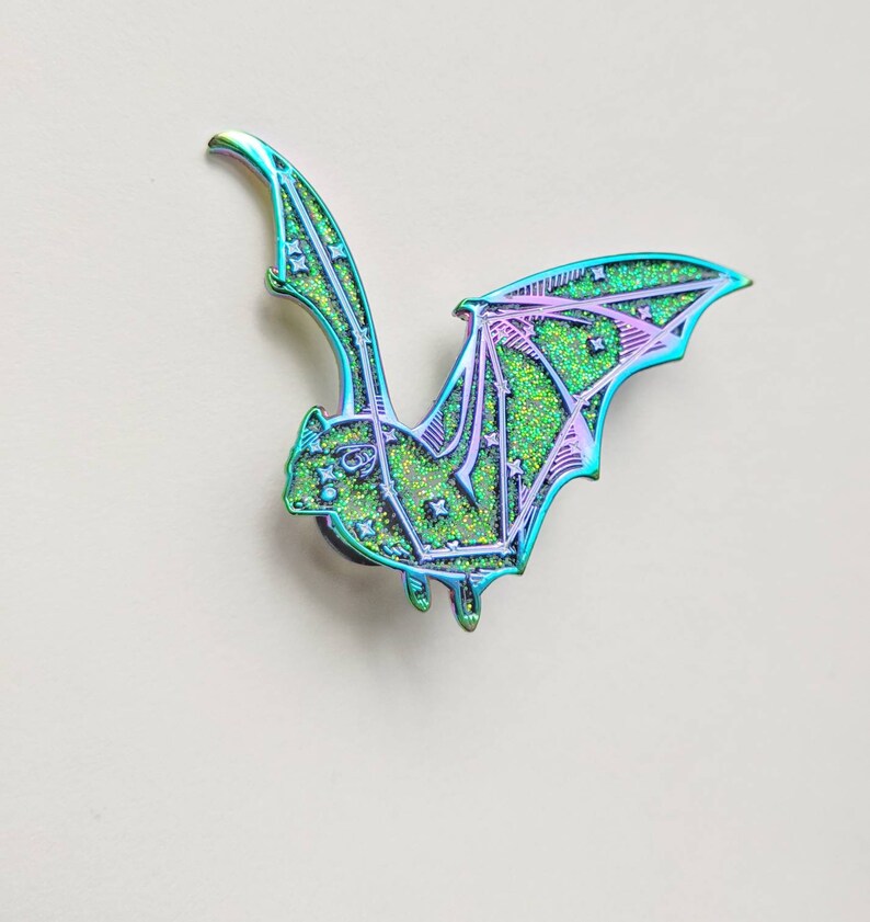 Rainbow Metal Constellation Bat Enamel Pin - Etsy