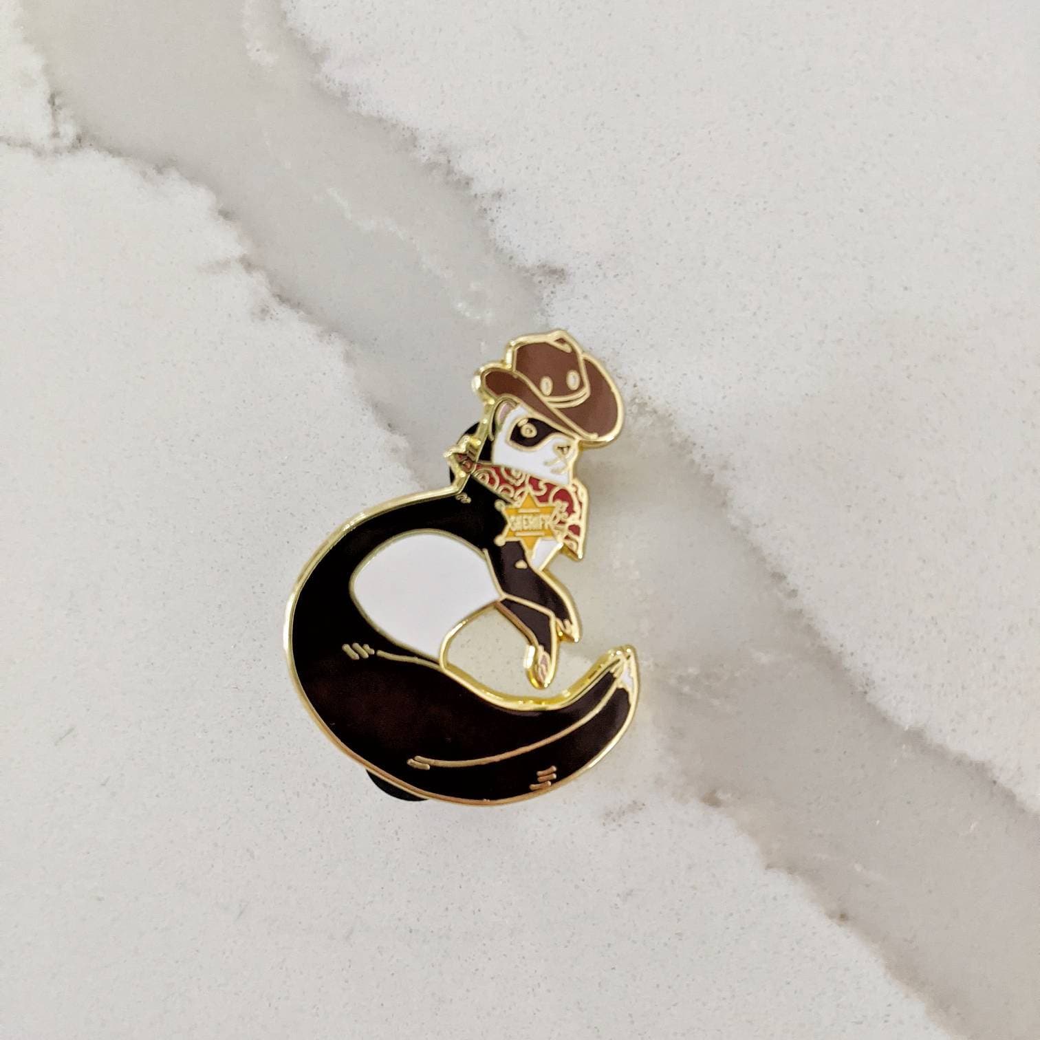 Western Ferret Hard Enamel Pin - Etsy