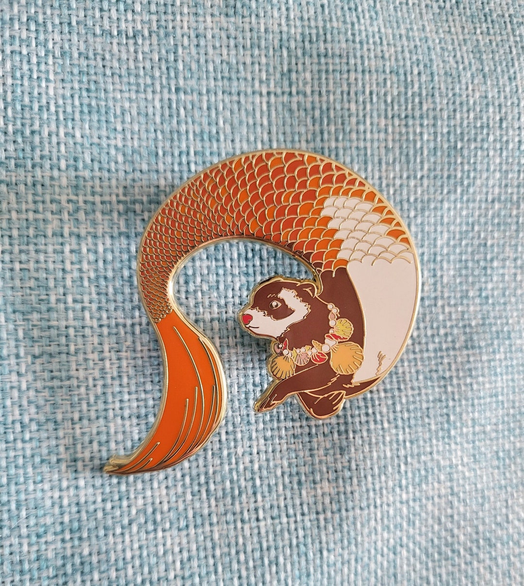 Mermaid Ferret Hard Enamel Pin - Etsy